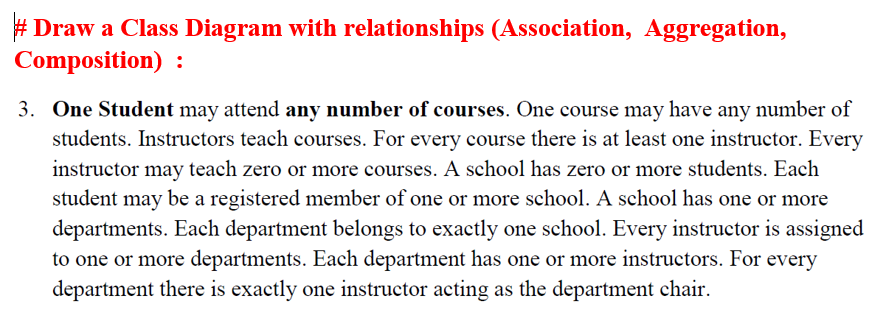 Solved \ Draw a Class Diagram with relationships | Chegg.com