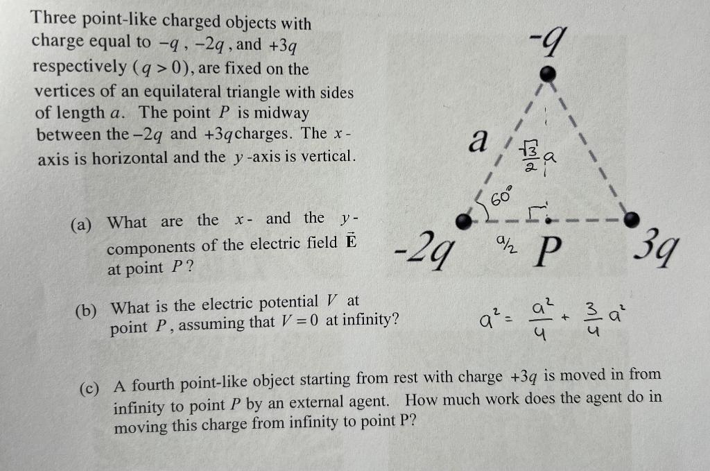 Solved Three point-like charged objects with charge equal to | Chegg.com