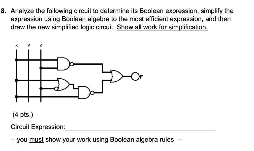 Solved 8. Analyze the following circuit to determine its | Chegg.com