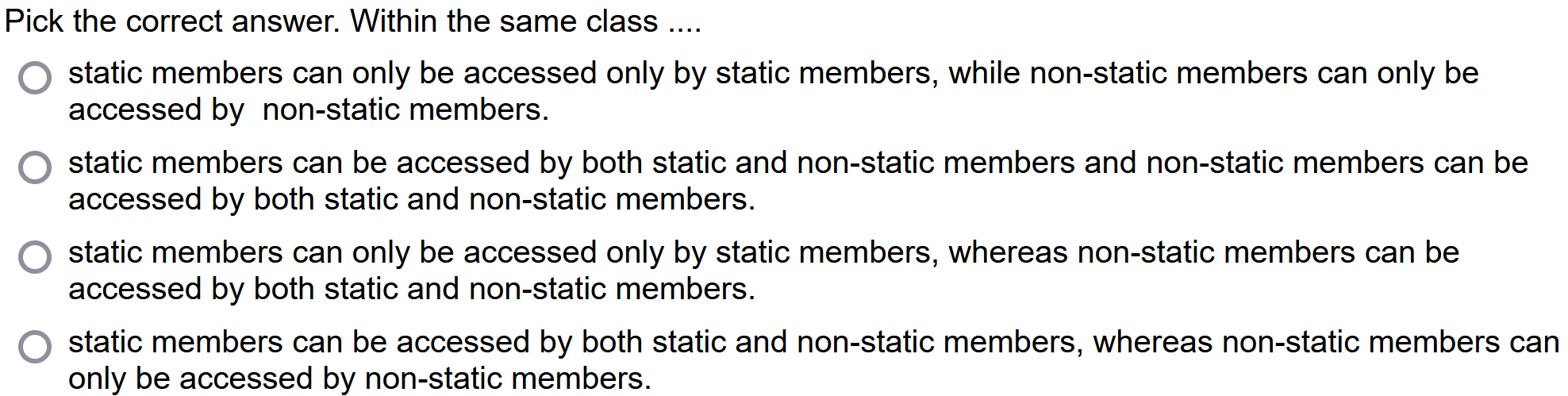 Solved Pick The Correct Answer Within The Same Class 