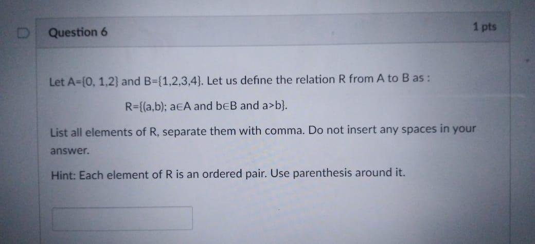 Solved Let A={0,1,2} and B={1,2,3,4}. Let us define the | Chegg.com