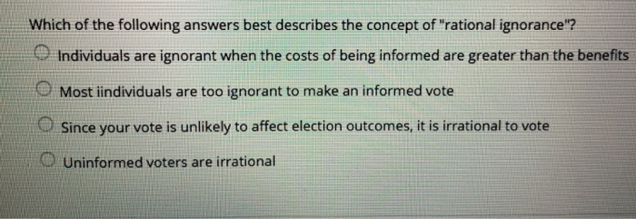 Solved Which of the following answers best describes the | Chegg.com