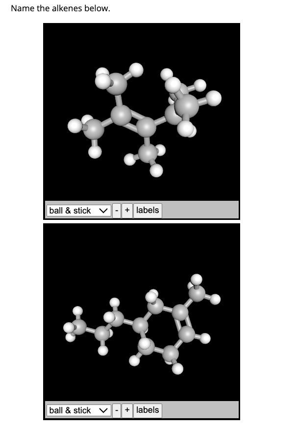 Solved Name the alkenes below. | Chegg.com