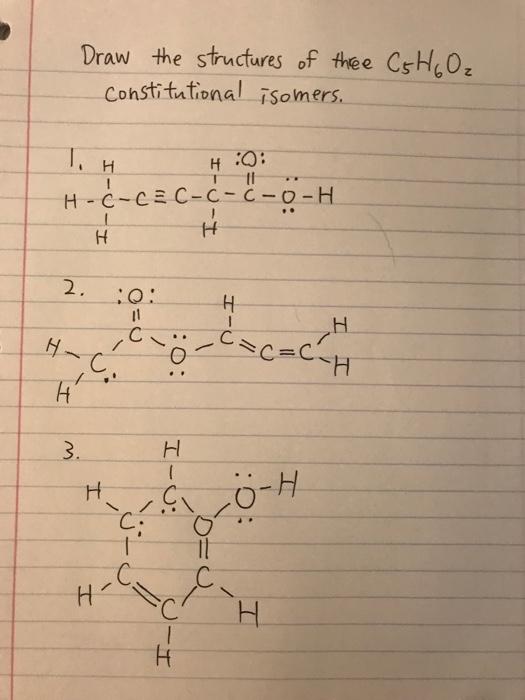Solved Constitutional isomers for C5H6O2 | Chegg.com