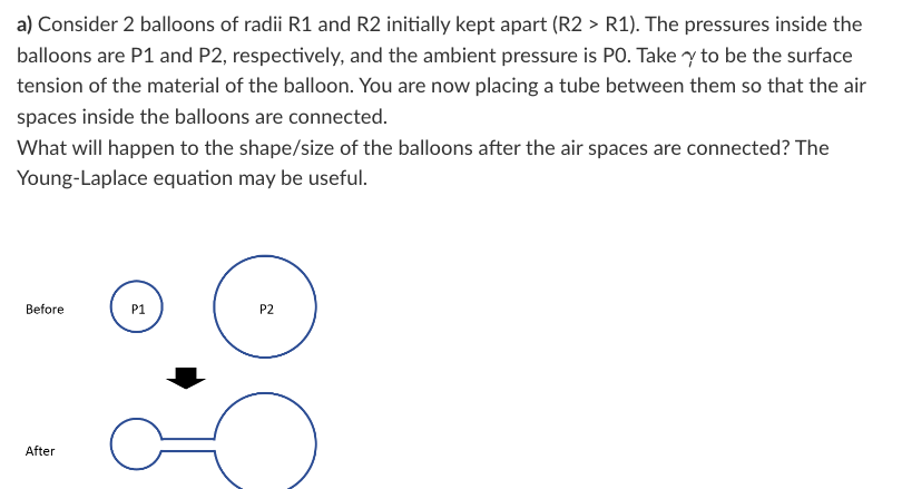 Solved a) Consider 2 balloons of radii R1 and R2 initially | Chegg.com