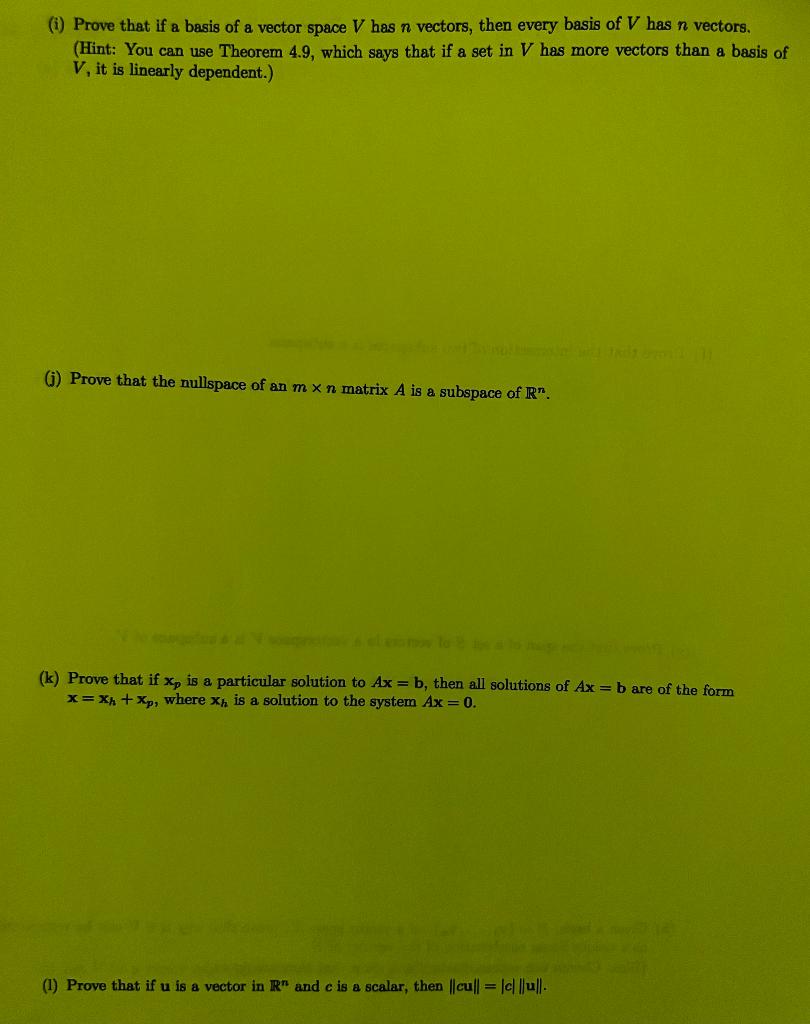 Solved 13. (0 points) (a) Let V be a vector space. Prove | Chegg.com
