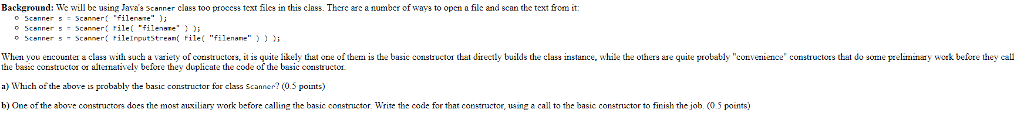 Solved Background: We will be using Java's scanner class too | Chegg.com