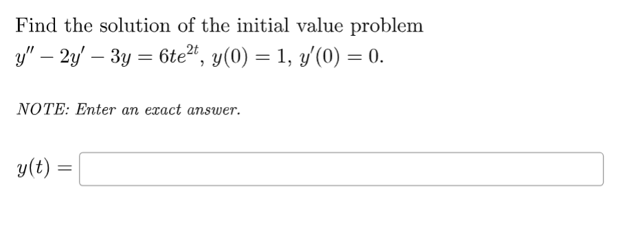 Solved Find the solution of the initial value problem | Chegg.com