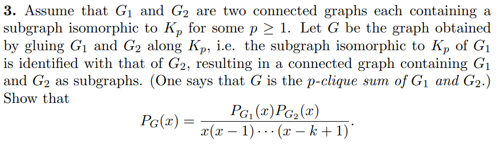 Solved 3. Assume that G1 and G2 are two connected graphs | Chegg.com