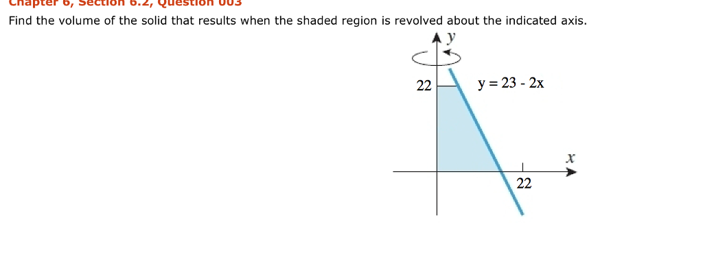 Solved Find the volume of the solid that results when the | Chegg.com