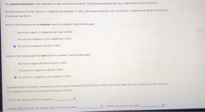Solved The classical dichotomy is the separation of real and | Chegg.com