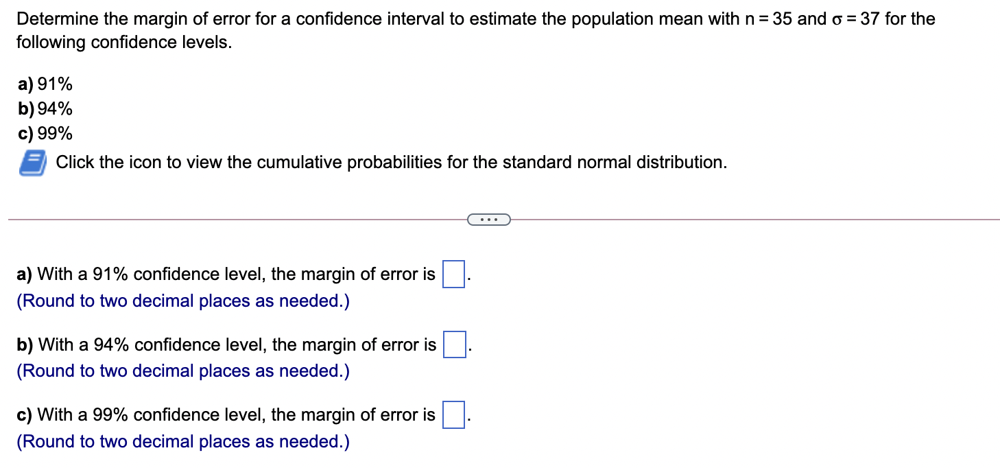 Solved Cumulative Probabilities for the Standard | Chegg.com