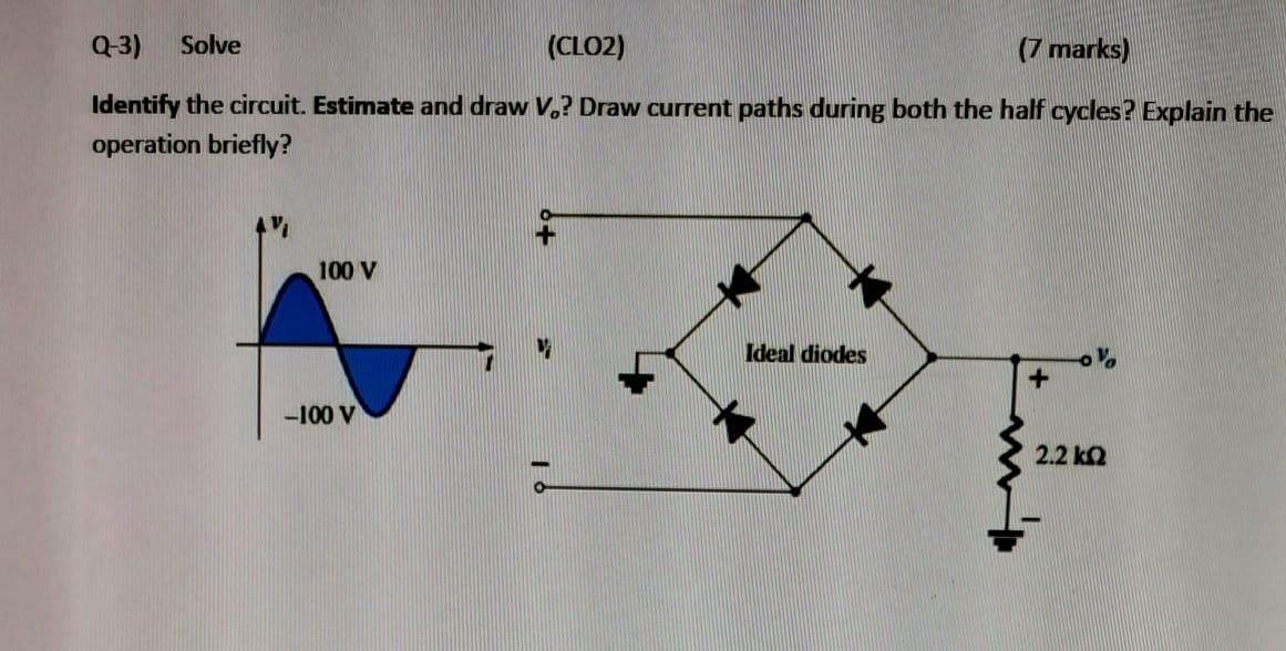 Solved Q-3) Solve (CLO2) (7 marks) Identify the circuit. | Chegg.com