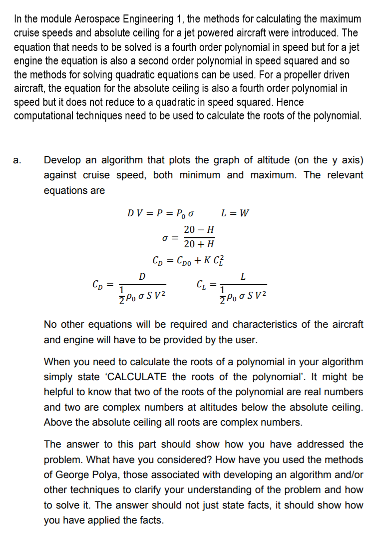 In the module Aerospace Engineering 1, the methods | Chegg.com