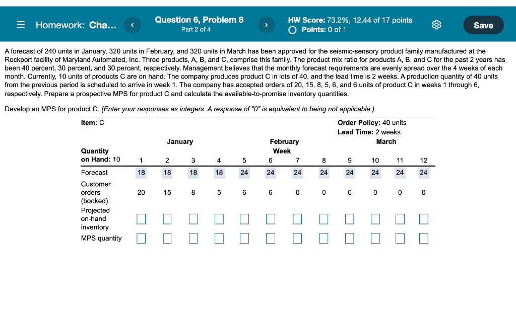 Solved Determine projected on-hand inventory for each C. | Chegg.com
