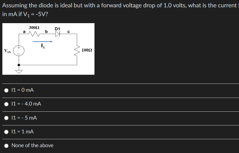Solved Assuming the diode is ideal but with a forward | Chegg.com