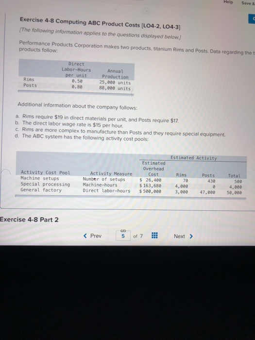 Solved Help Save & Exercise 4-8 Computing ABC Product Costs | Chegg.com