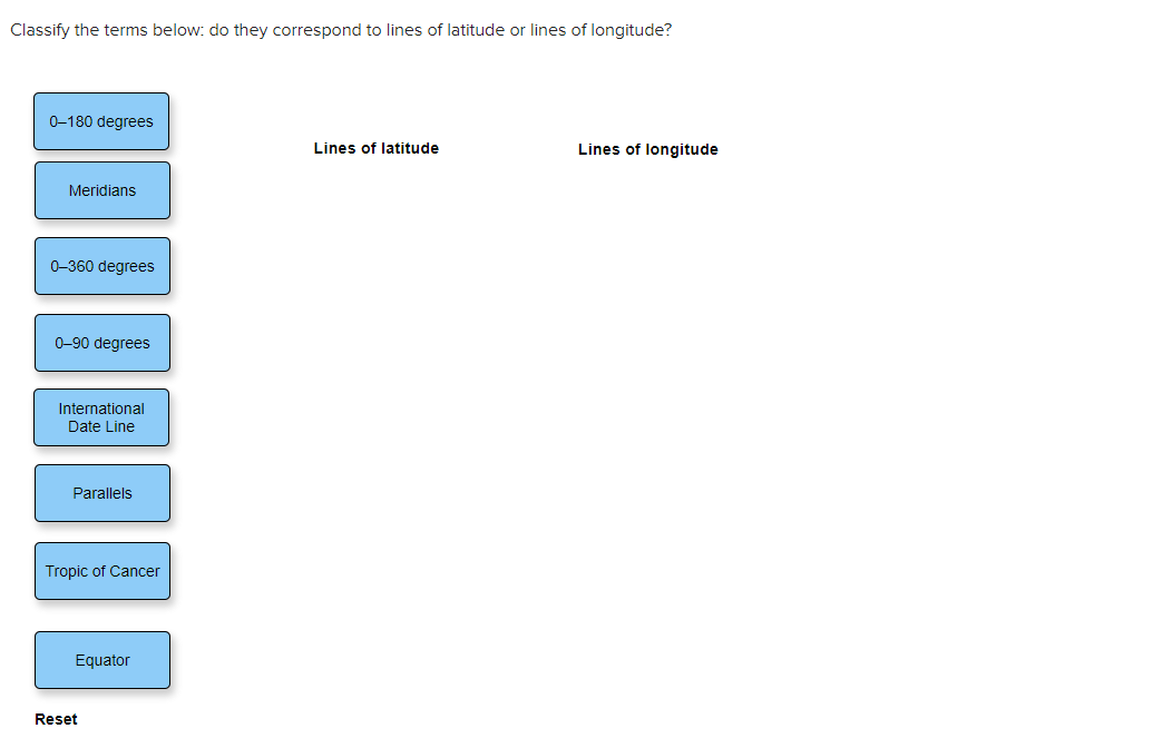 Solved Classify the terms below: do they correspond to lines | Chegg.com