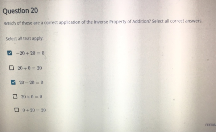 Inverse Property Of Addition