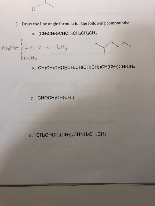 Solved (R 5. Draw the line angle formula for the following | Chegg.com