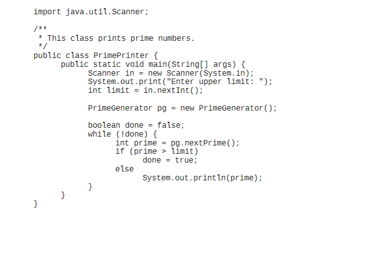 Solved Implement a class Prime Generator. PrimeGenerator | Chegg.com