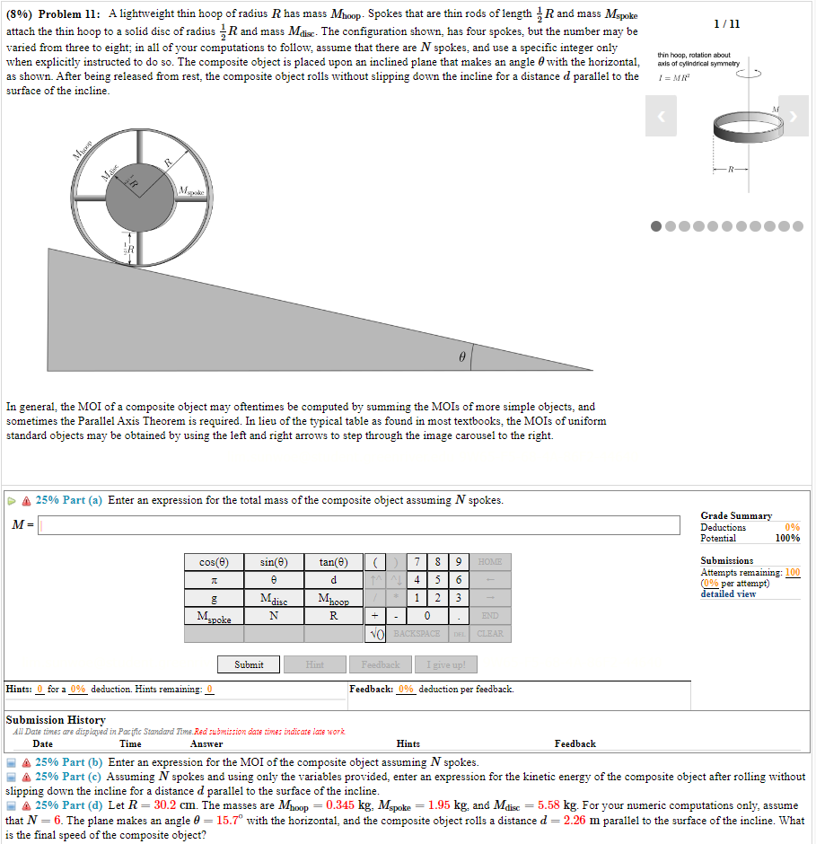 Solved send my question to an expert, advanced physics(8%) | Chegg.com