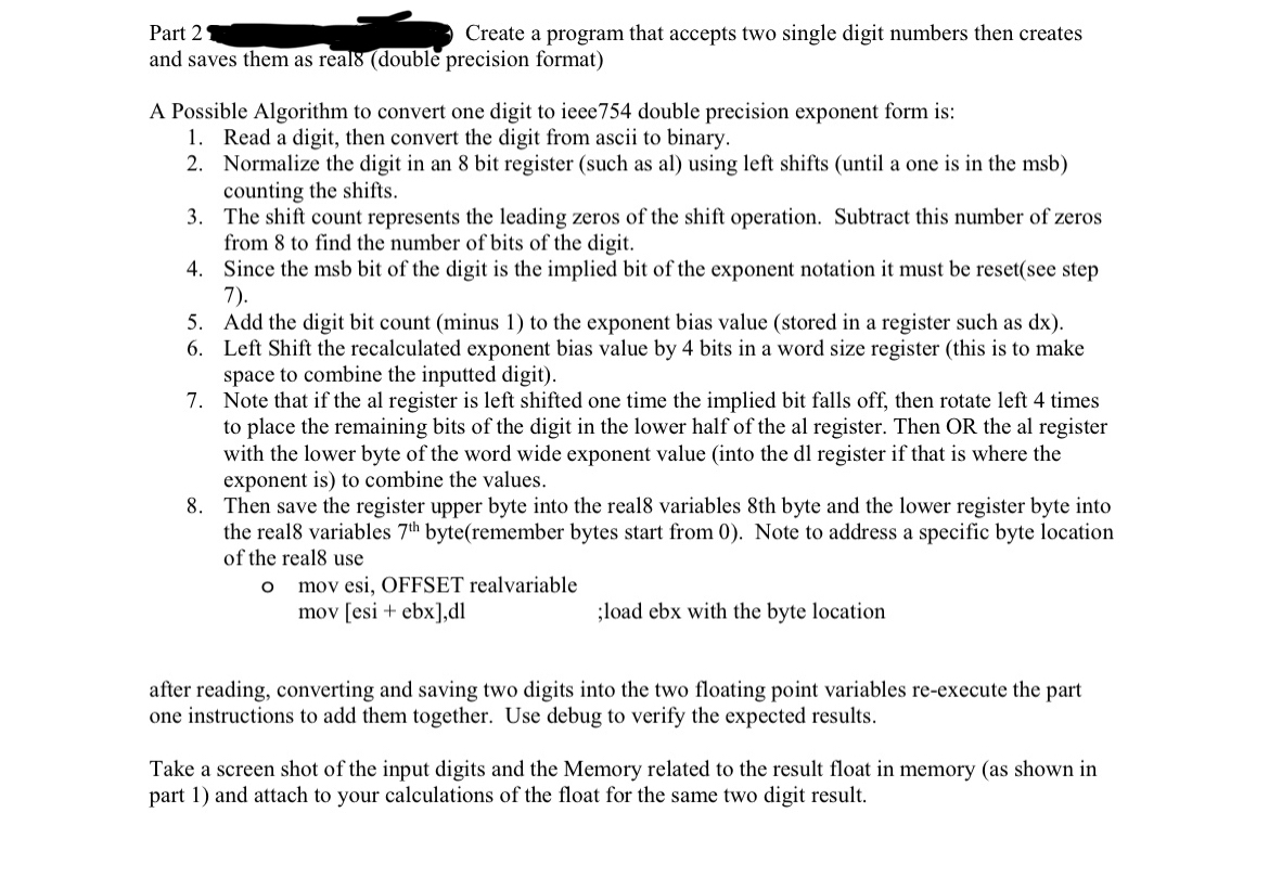 Solved Part 2 Create a program that accepts two single digit | Chegg.com