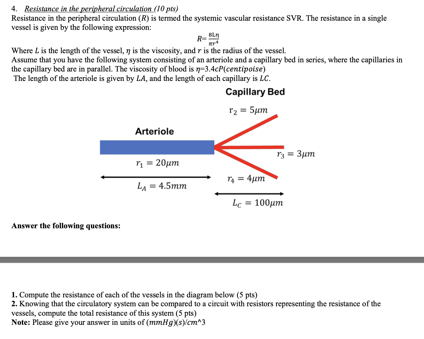 Solved Resistance in the peripheral circulation (10 | Chegg.com