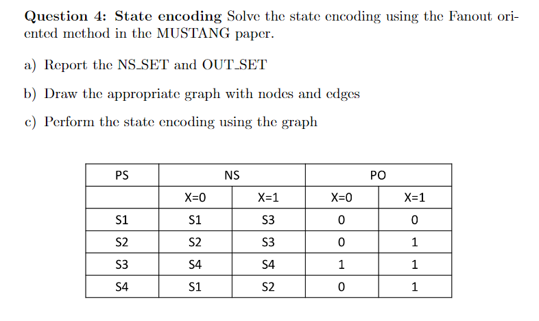 Solved Question 4: State encoding Solve the state encoding | Chegg.com