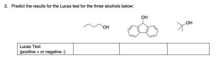 Solved 2. Predict the results for the Lucas test for the | Chegg.com