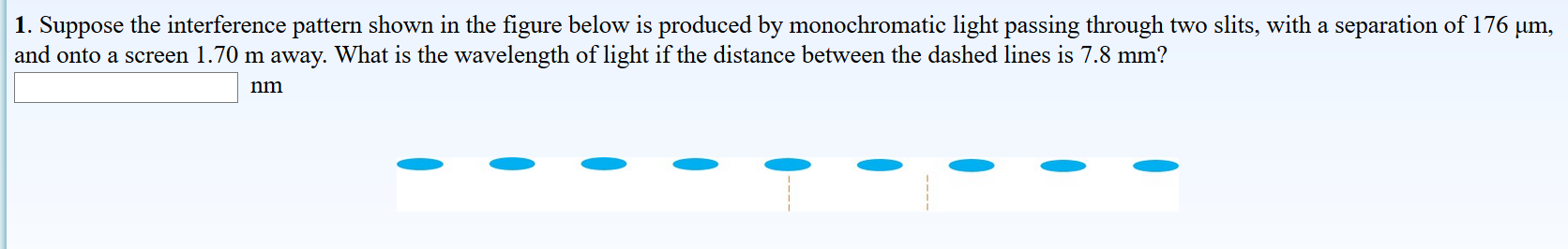 Solved 1. Suppose the interference pattern shown in the | Chegg.com