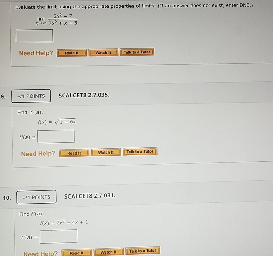 Solved Evaluate the limit using the appropriate properties | Chegg.com