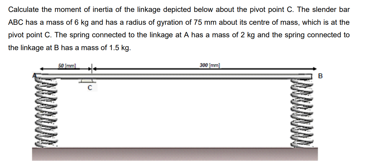 Solved Calculate the moment of inertia of the linkage | Chegg.com