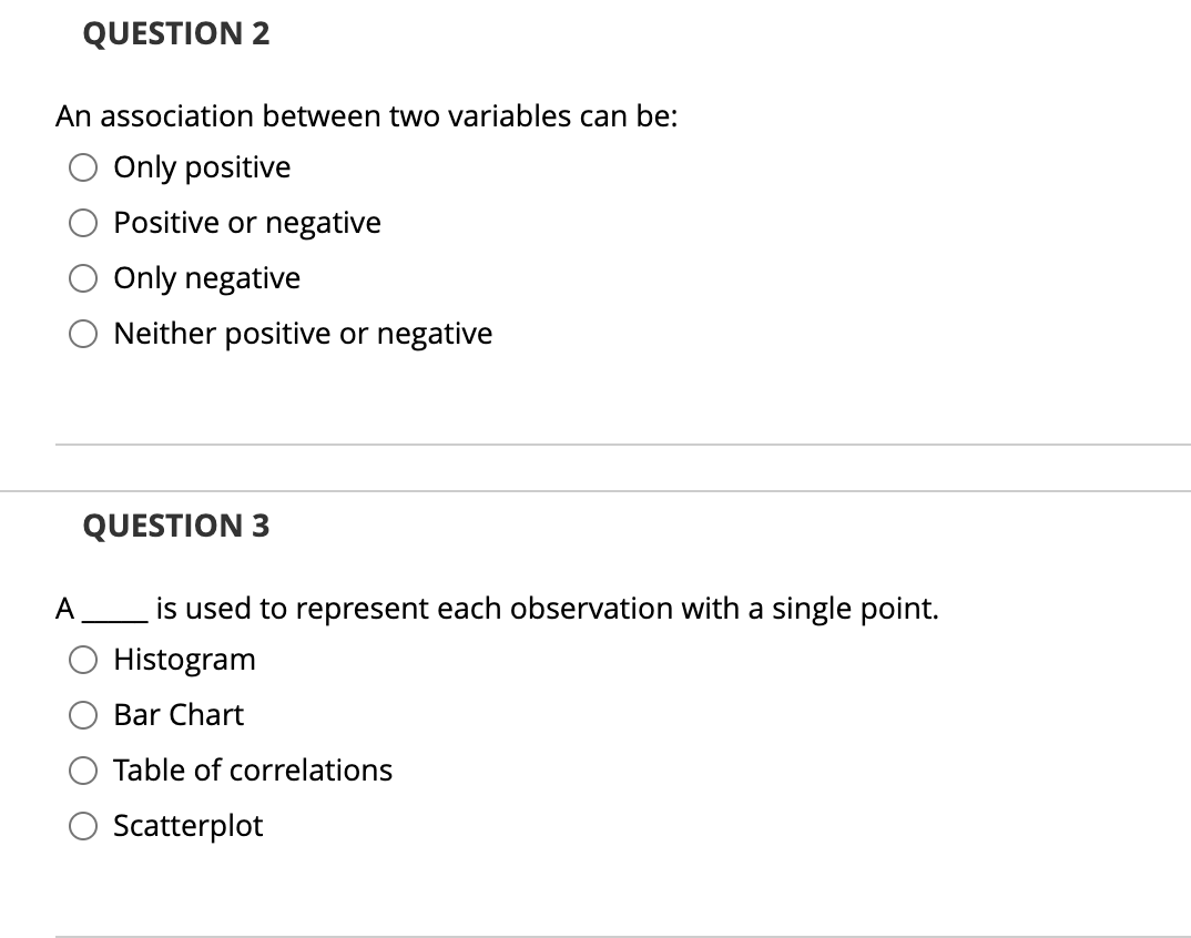 Solved QUESTION 2An association between two variables can | Chegg.com