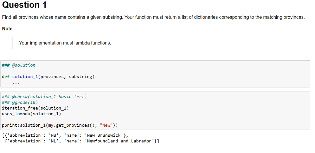 Solved Assignment Using Lambda Functions And 4283