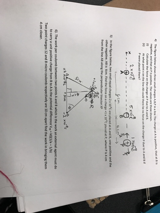 Solved The figure below shows three small charges A, B, P in | Chegg.com