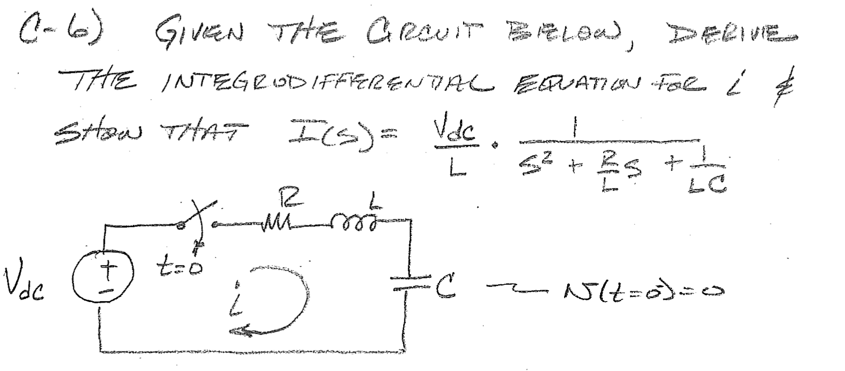 Solved Given the circuit below, derive the | Chegg.com