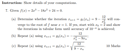 Solved Instruction: Show details of your computations. 7. | Chegg.com