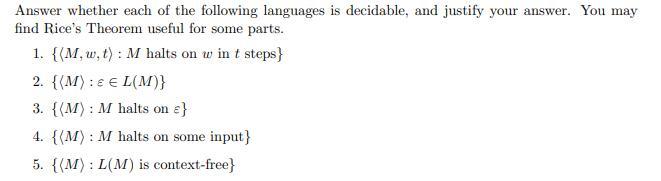 Solved Answer whether each of the following languages is | Chegg.com