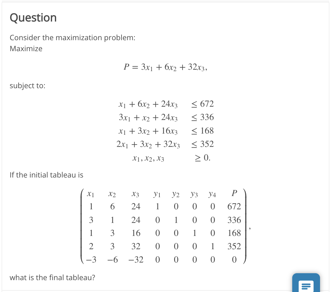 Solved Question Consider the maximization problem: Maximize | Chegg.com