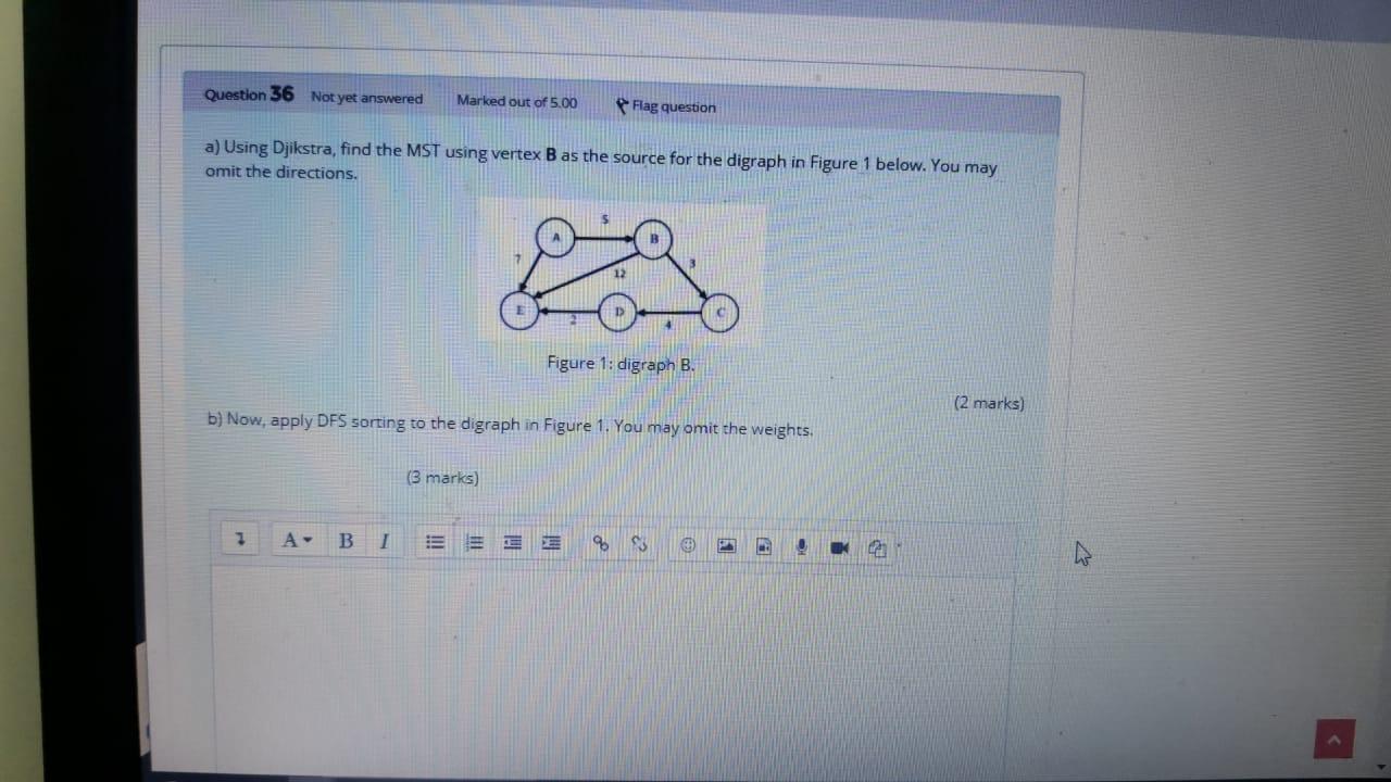 Solved Question 36 Not yet answered Marked out of 5.00 Flag | Chegg.com