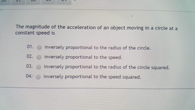 Solved The Magnitude Of The Acceleration Of An Object Moving