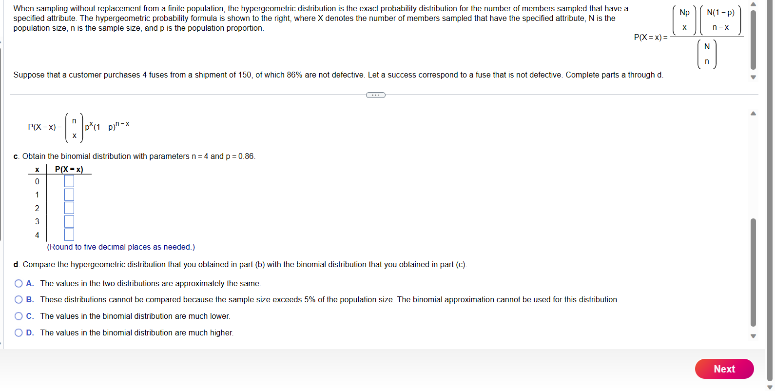 Solved When sampling without replacement from a finite | Chegg.com
