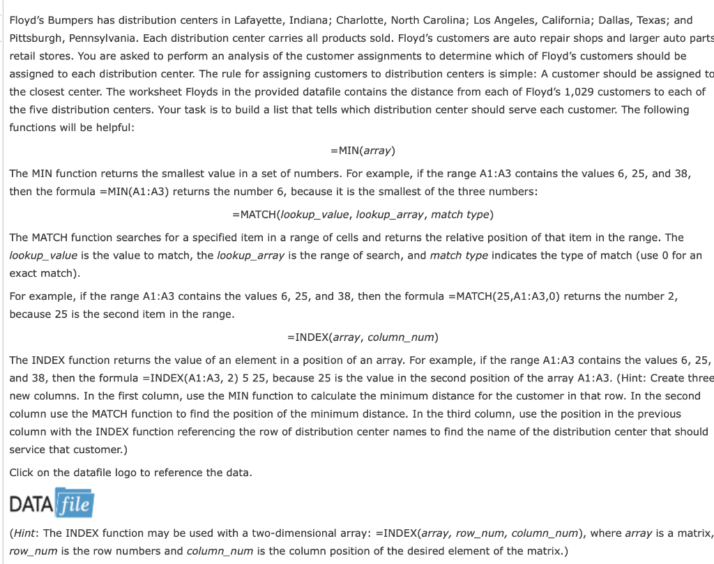 Floyd's Bumpers has distribution centers in | Chegg.com