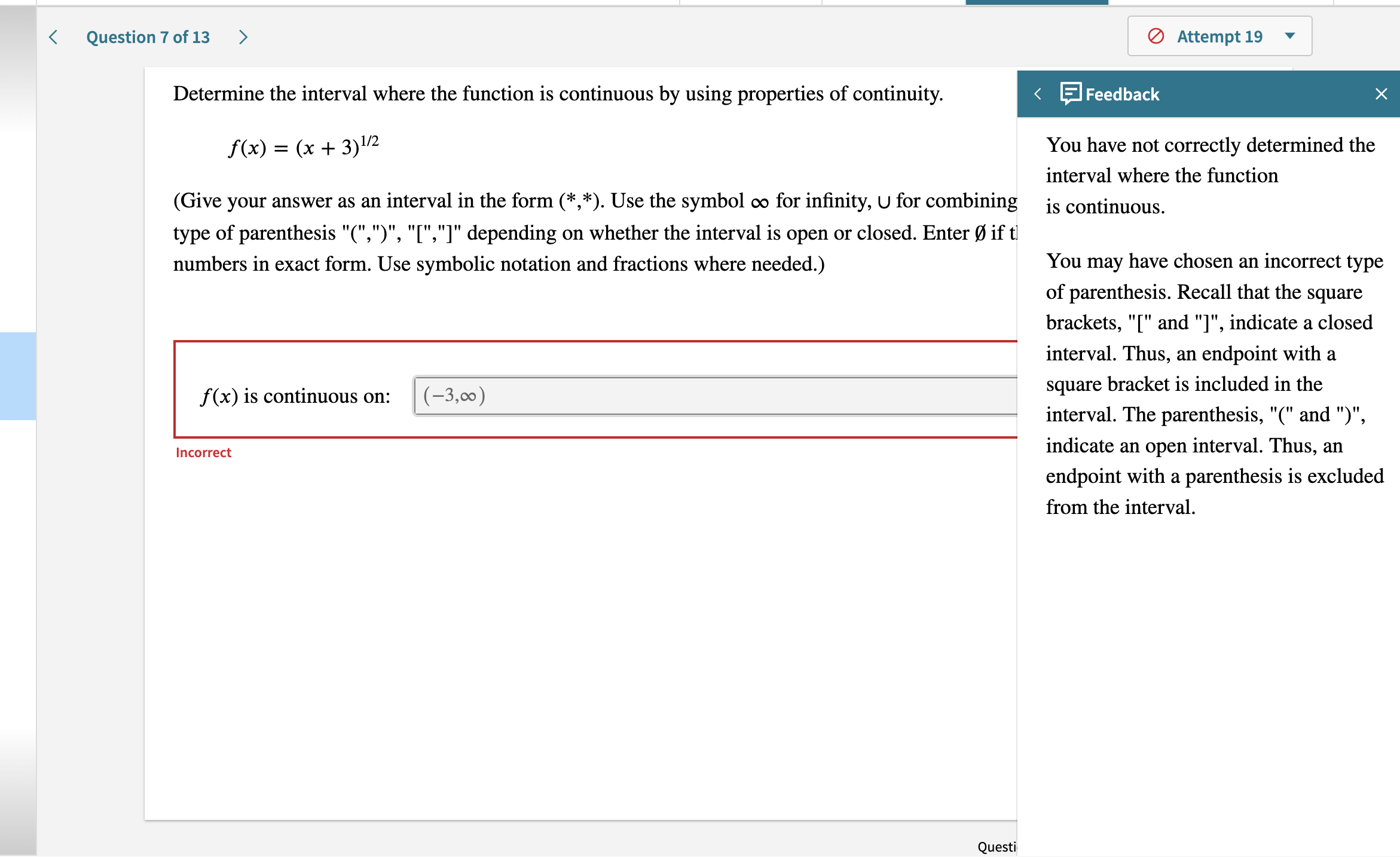 Solved Determine the interval where the function is | Chegg.com