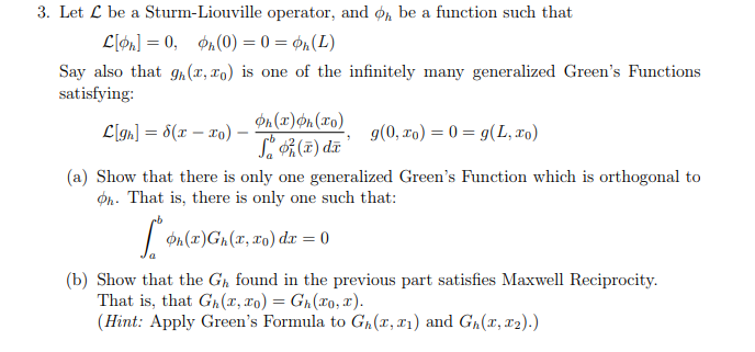 3. Let £ be a Sturm-Liouville operator, and be a | Chegg.com