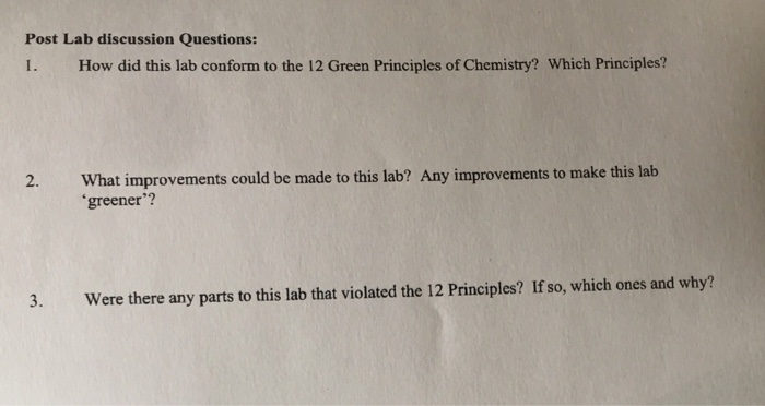 Solved Post Lab discussion Questions: 1. How did this lab | Chegg.com