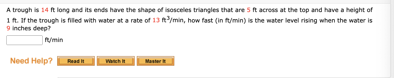 Solved A trough is 14 ft long and its ends have the shape of | Chegg.com