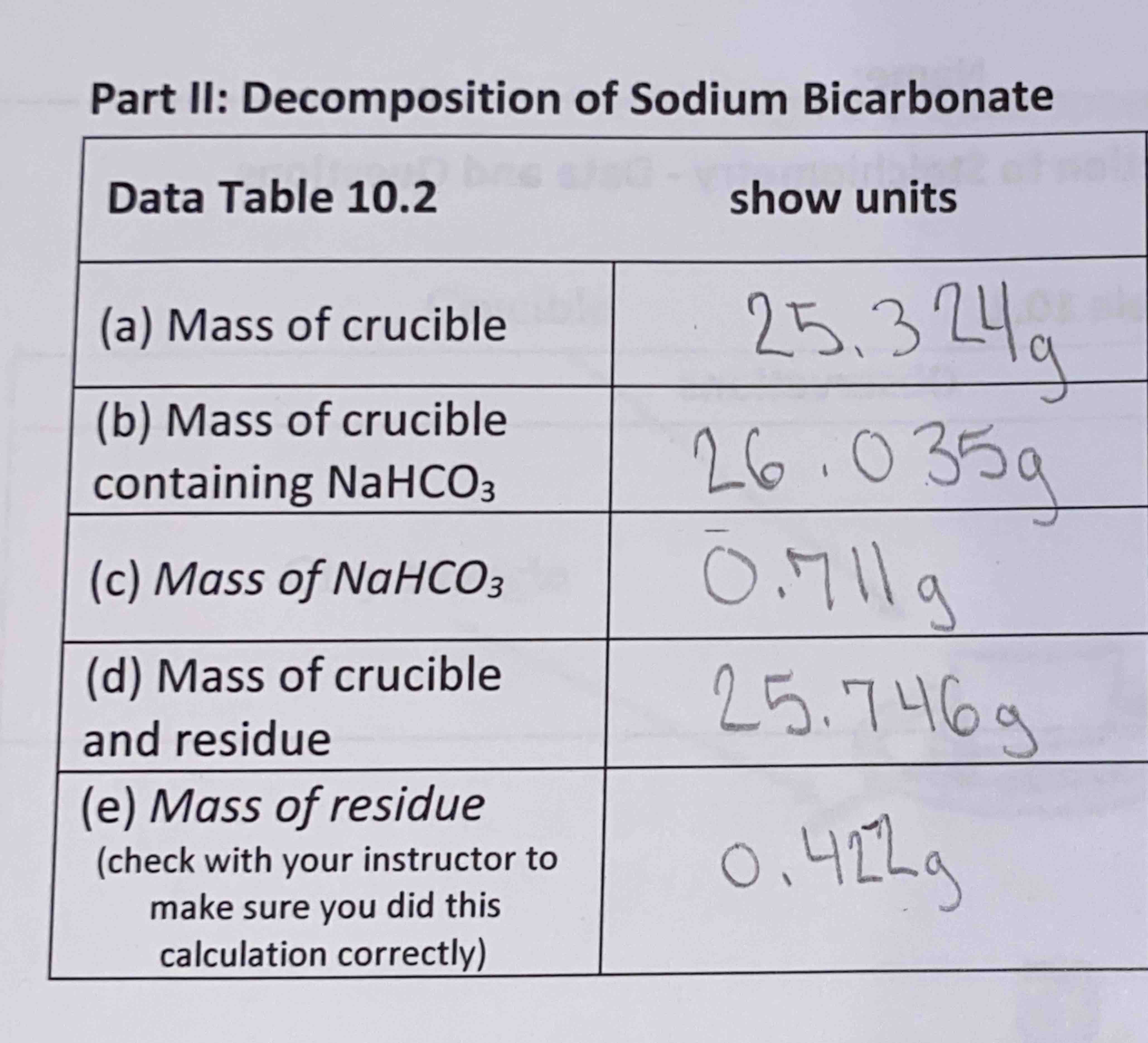 Determine the identity of your product residue , ﻿or | Chegg.com