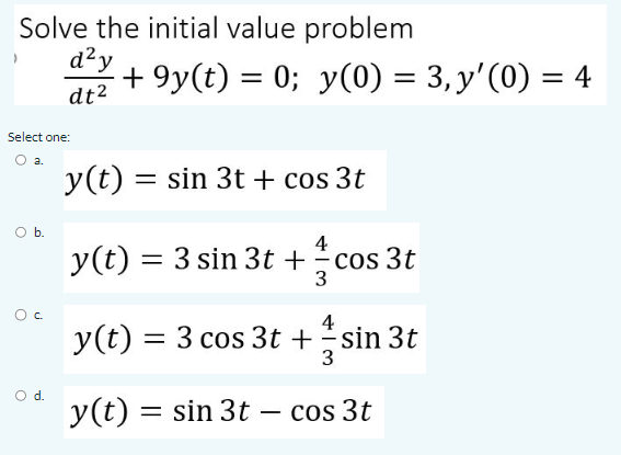 Solved Solve the initial value problem | Chegg.com